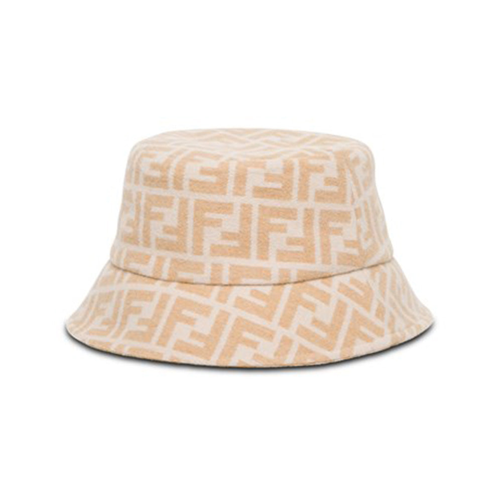 Fendi FF Silk and Wool Bucket Hat Beige – voilà.id