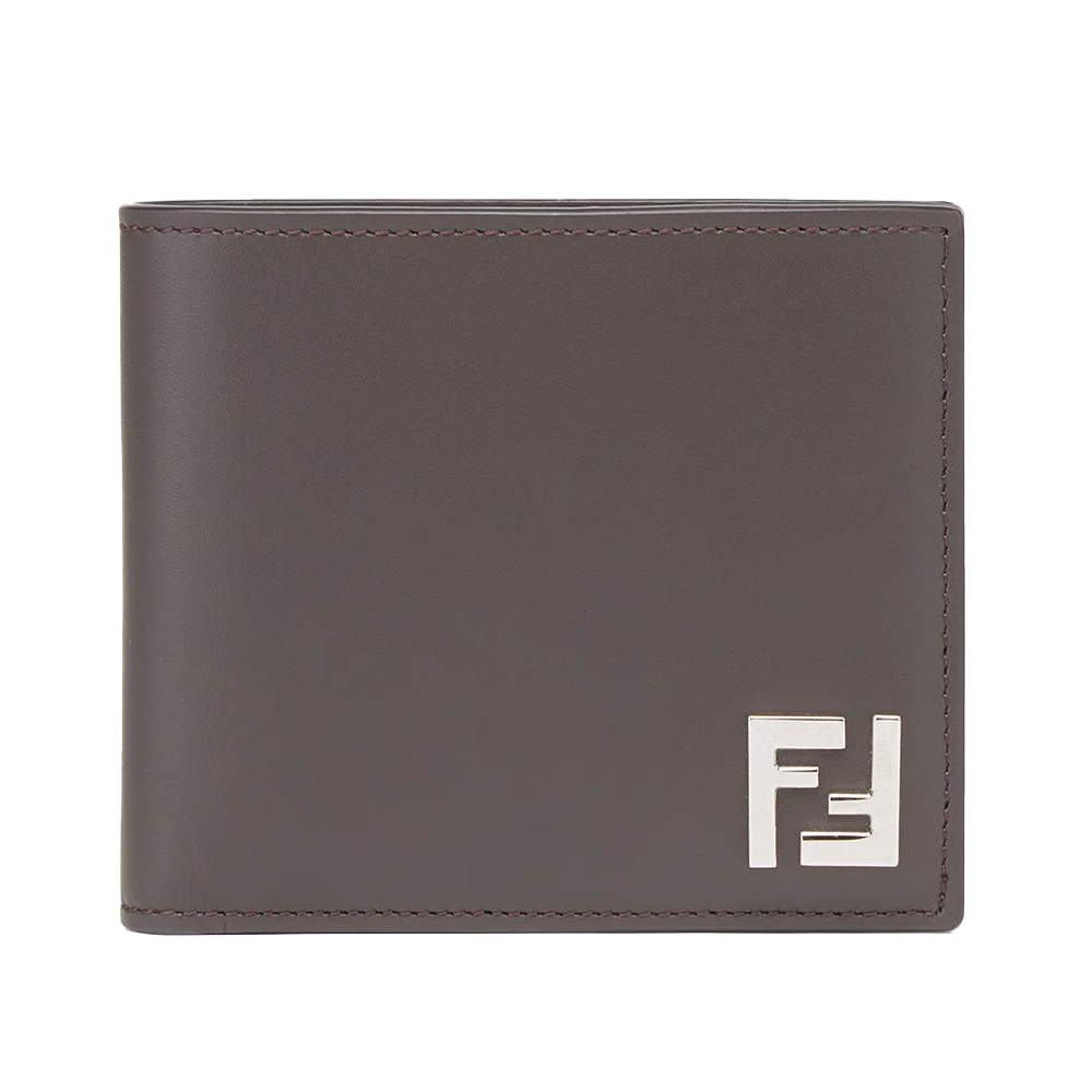 Fendi FF Squared Bifold Wallet Gray Brown – voilà.id