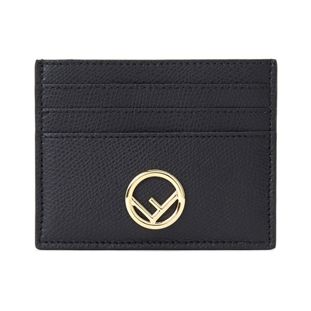 Fendi F Round Logo Card Case Black – voilà.id