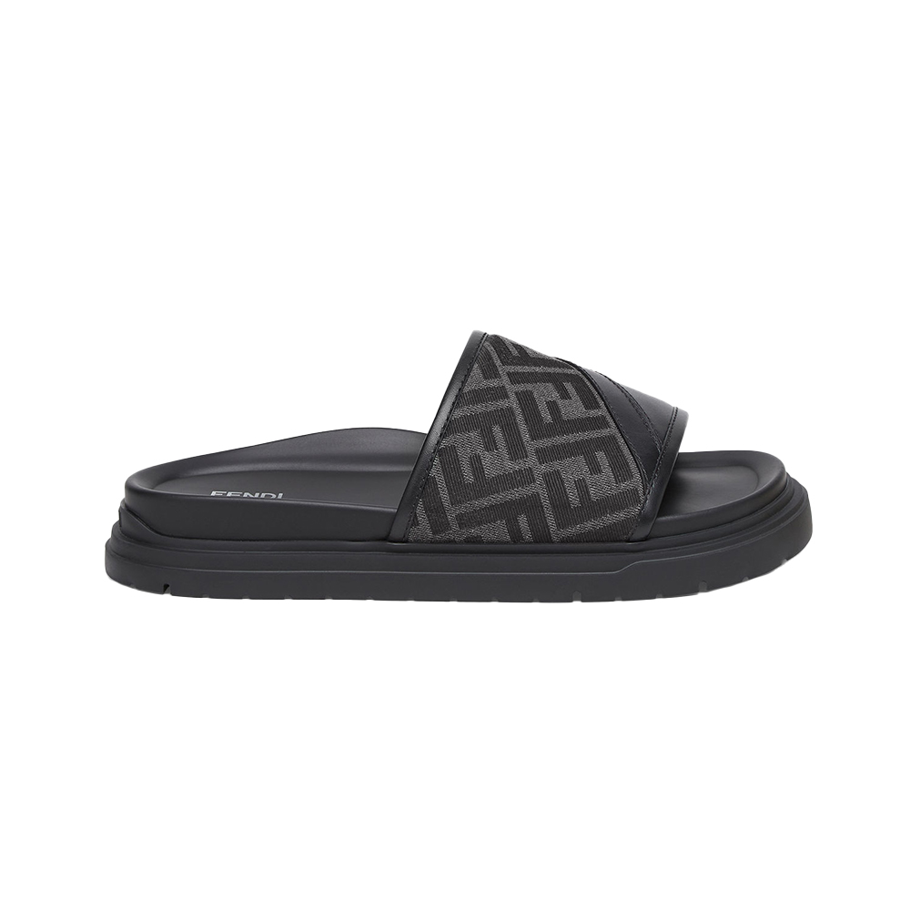 Fendi FF Diagonal Slides Jacquard Grey – voilà.id