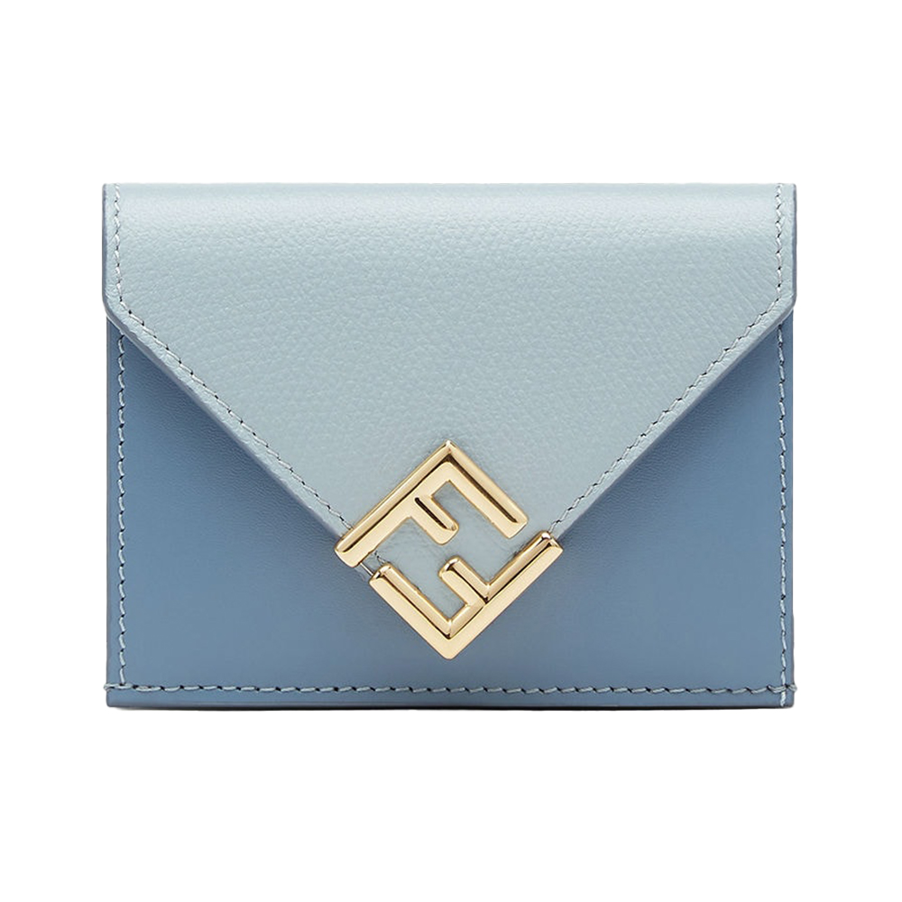 Fendi FF Diamonds Trifold Leather Wallet Light Blue Ghw – voilà.id