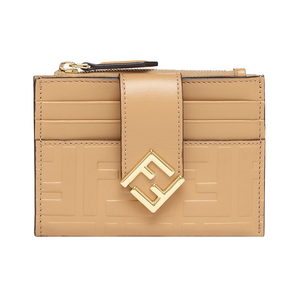 Fendi FF Diamonds Zip Card Case Brown – voilà.id