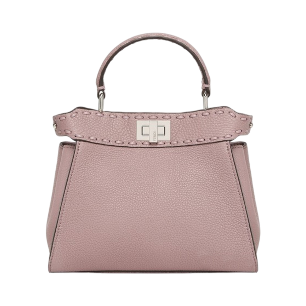 Fendi Peekaboo Mini Leather with 220 Hand-sewn Topstitches Pink – voilà.id