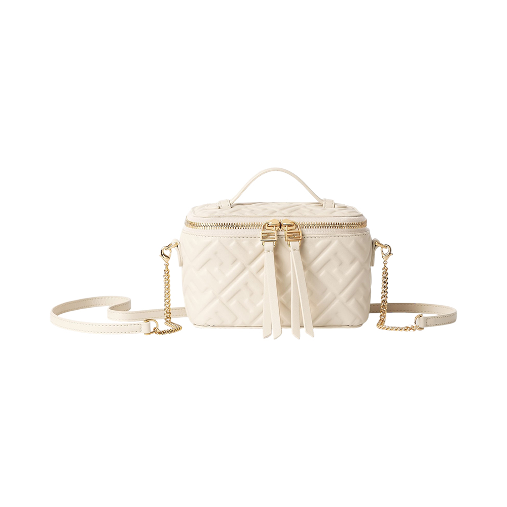 Fendi FF Motif 3D-Effect Vanity Mini Bag White – voilà.id