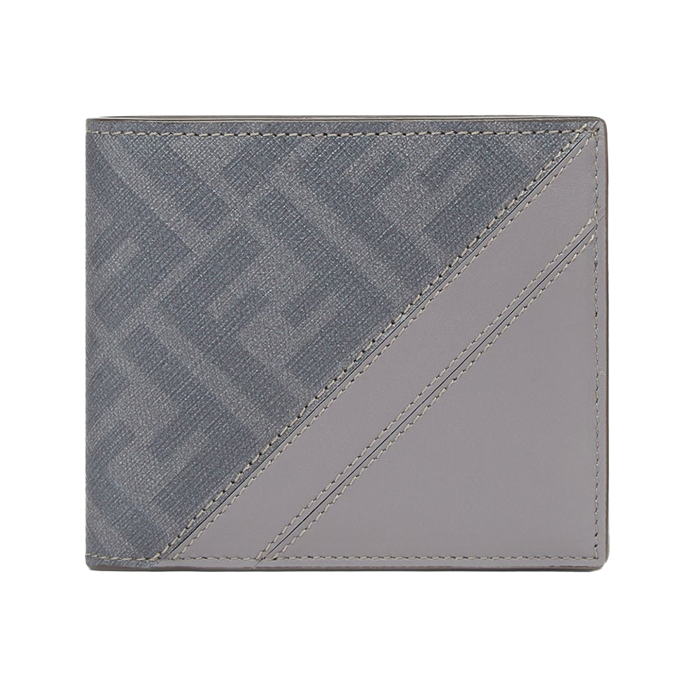 Fendi FF Diagonal Canvas Bifold Wallet Gray – voilà.id