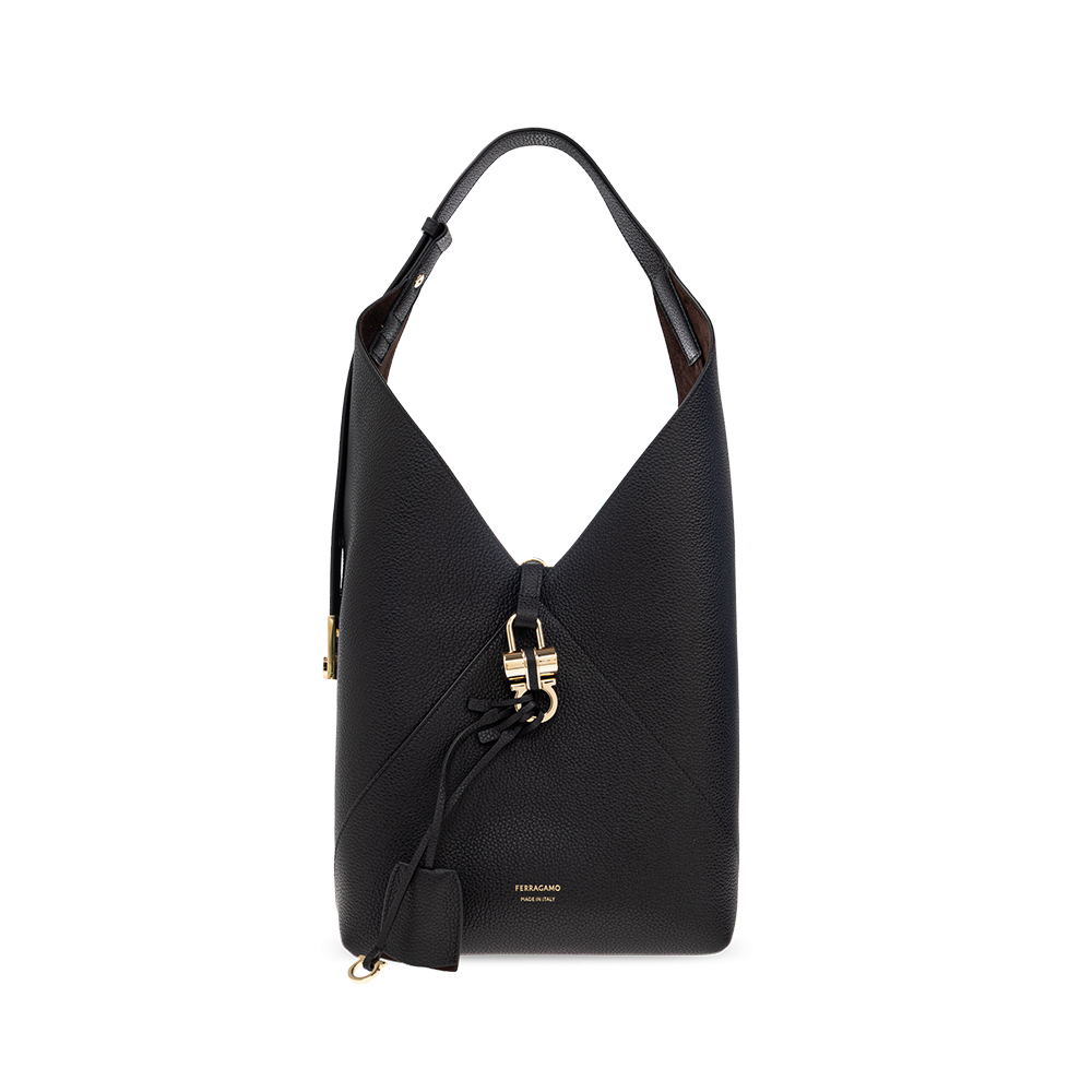 Ferragamo Medium V-Shaped Hobo Origami Bag Black – voilà.id