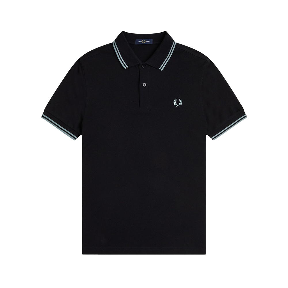 Fred Perry Twin Tipped Polo Shirt Black/Silver Blue – voilà.id