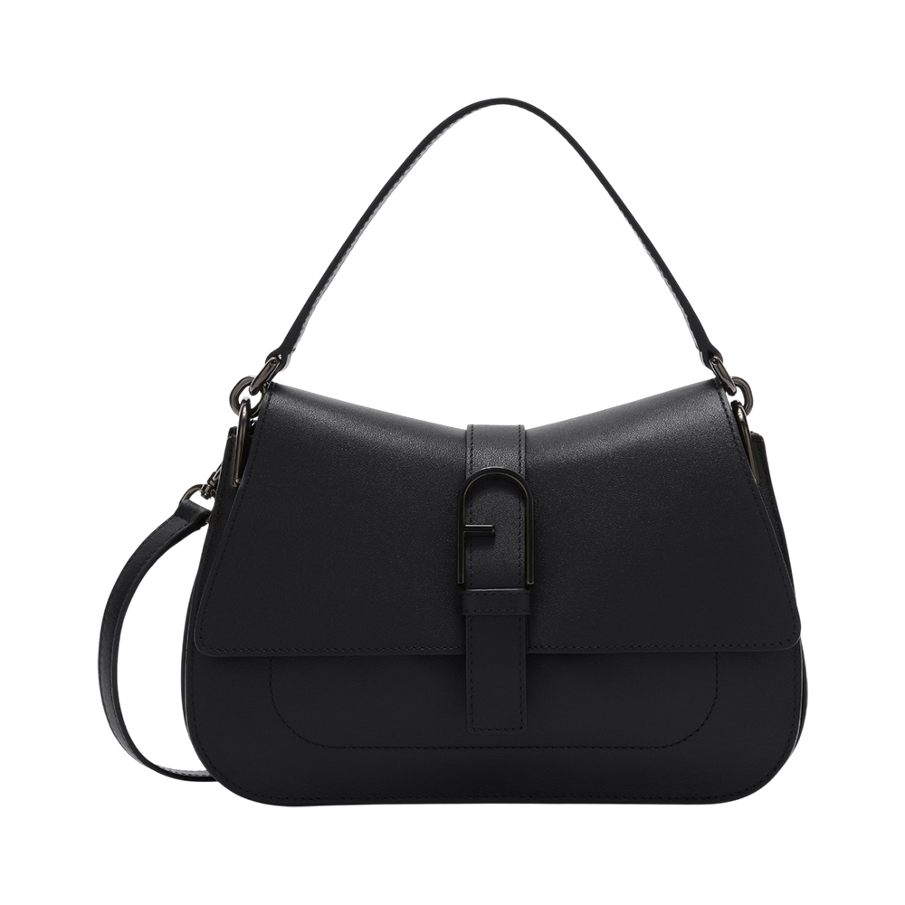 Furla Flow Top Handle Medium Galvanised Bag Black – voilà.id