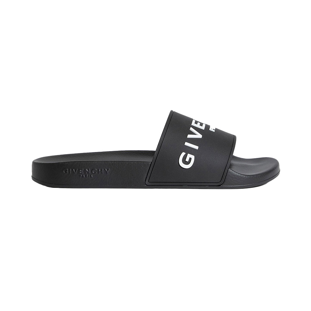 Givenchy White Logo Pool Slides Black Men – voilà.id
