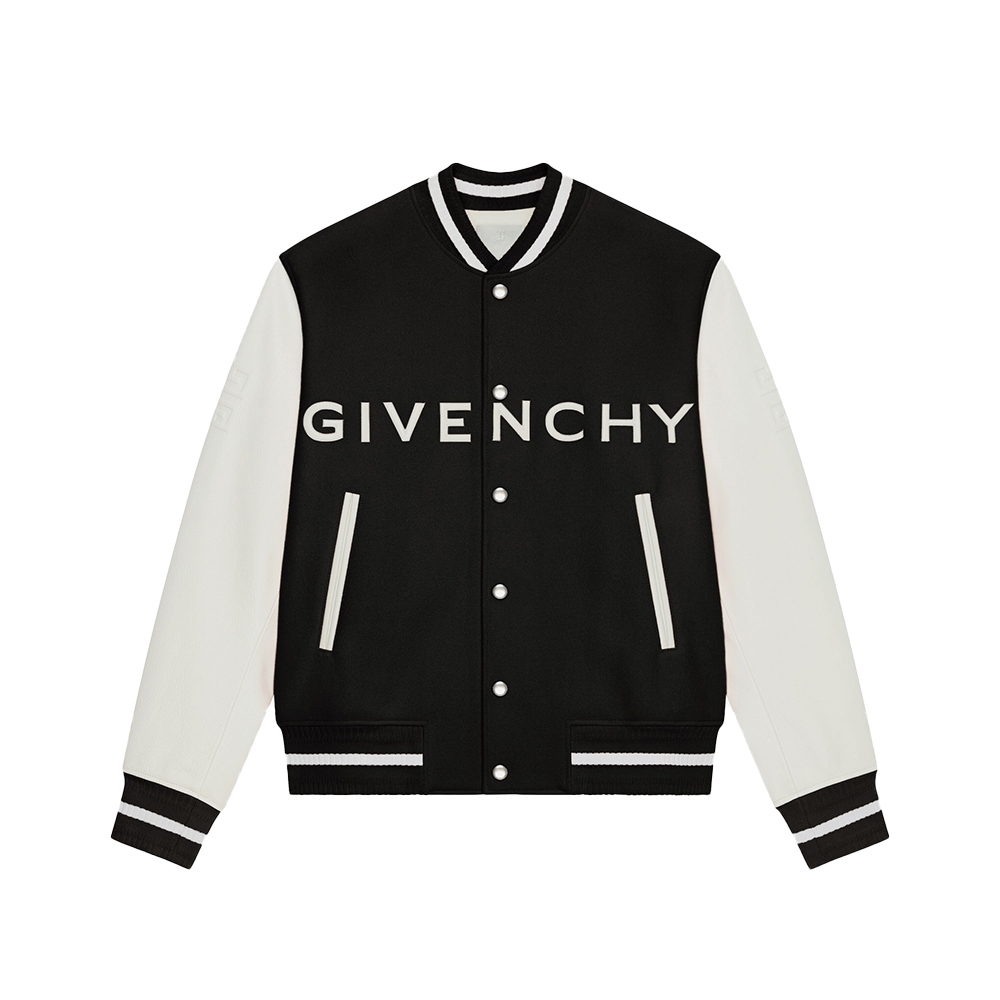 Givenchy Varsity Wool and Leather Jacket Black/White – voilà.id