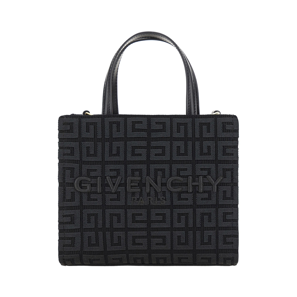 Givenchy Mini G Tote Shopping Bag 4G Embroidered Canvas Black – voilà.id