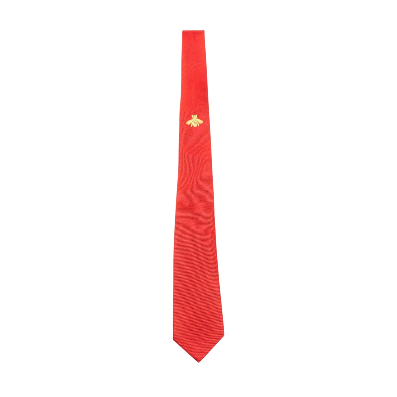 Gucci Bee Embroidered Silk Tie Red – voilà.id
