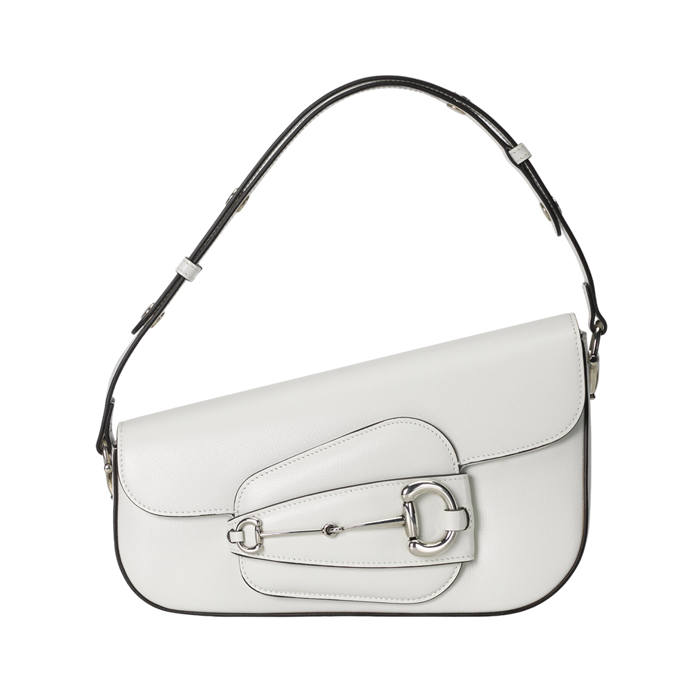 Gucci Horsebit 1955 Small Asymmetrical Shoulder Bag White Shw – voilà.id