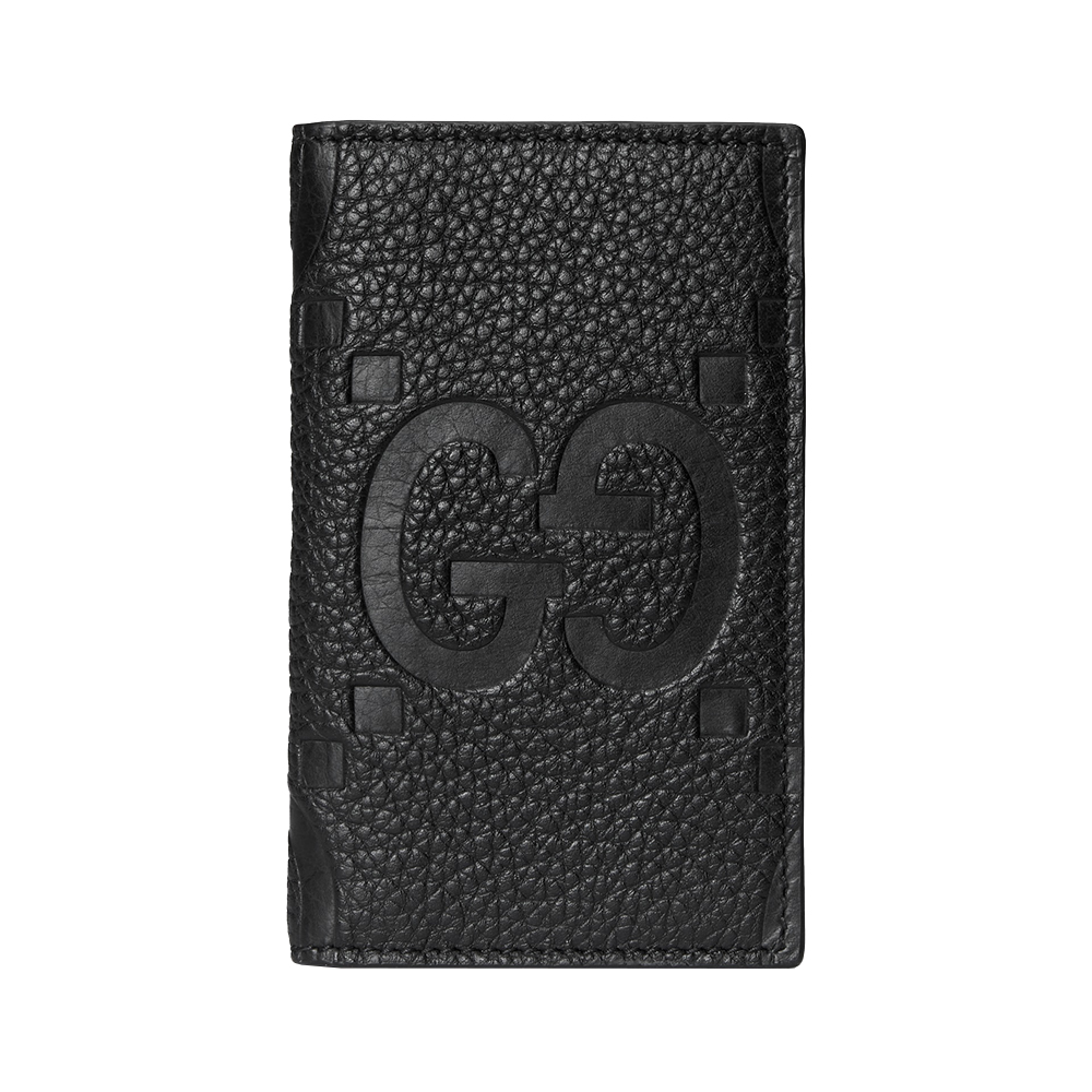 Gucci Maxi GG Card Case Grained Leather Black – voilà.id