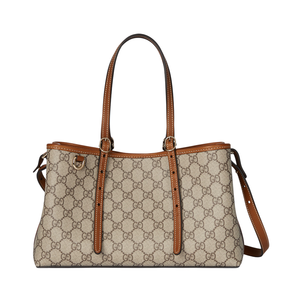 Gucci GG Emblem Medium Tote Bag Monogram GG Beige Brown – voilà.id