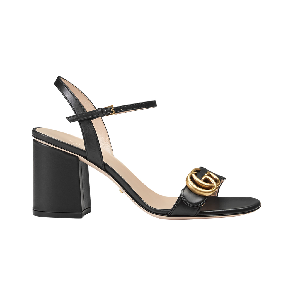 Gucci GG 75 Mid-Heel Sandal Leather Black – voilà.id