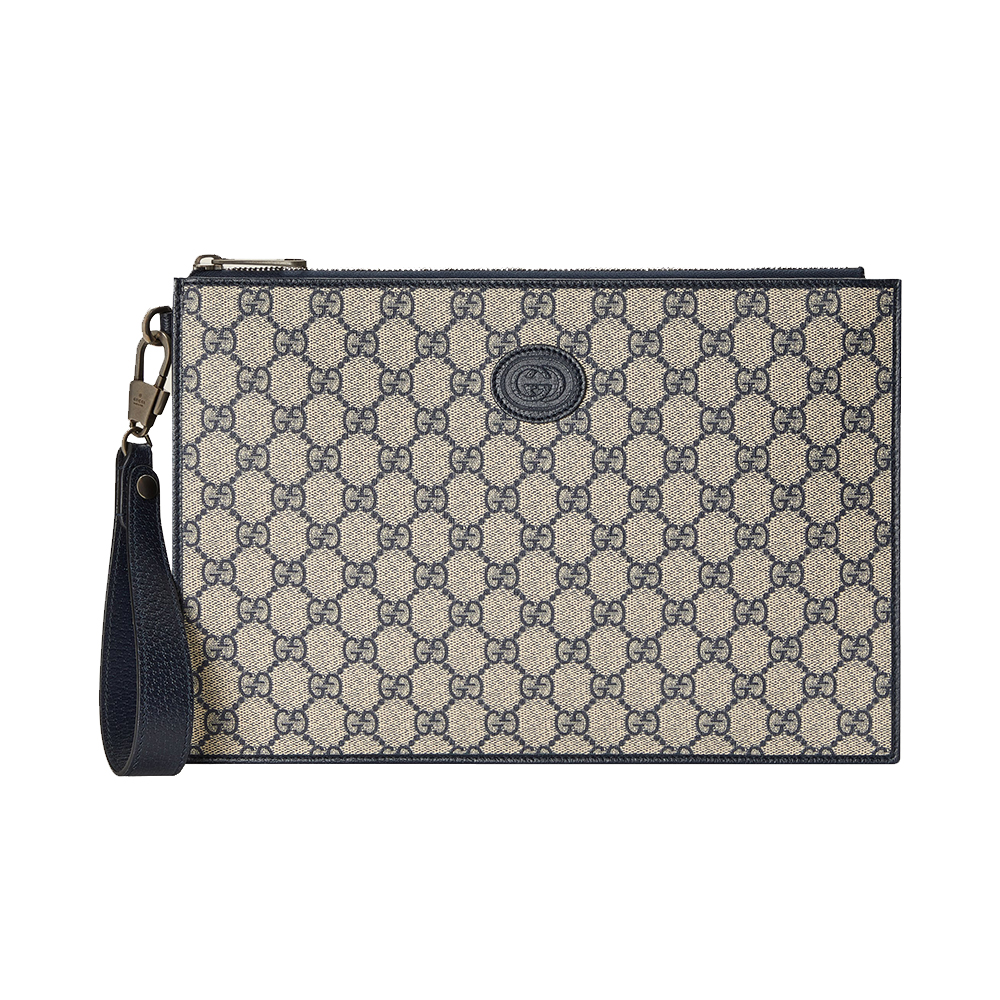 Gucci GG Supreme Pouch Beige Blue – voilà.id