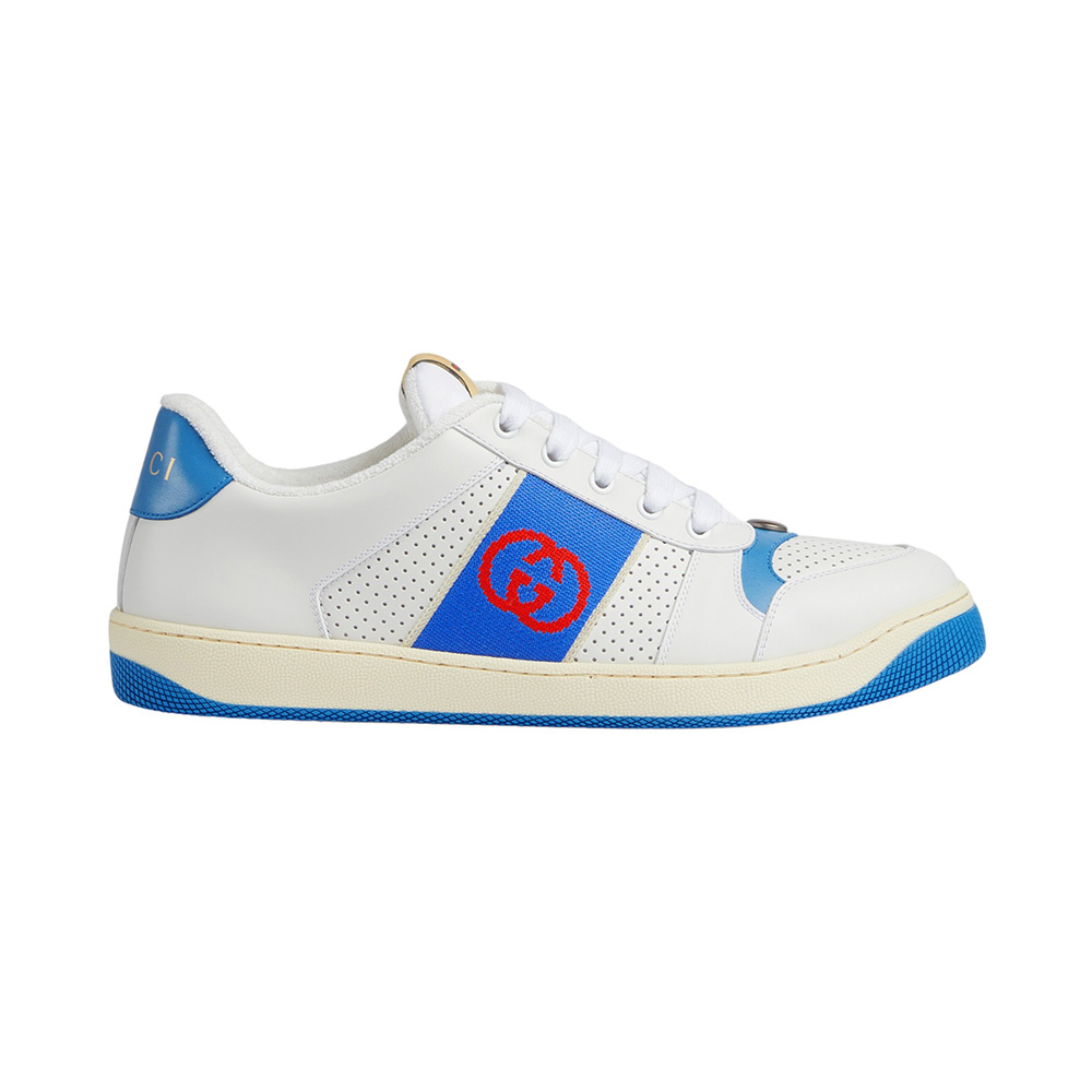 Gucci Screener Interlocking G Trainer Sneakers White Blue – voilà.id