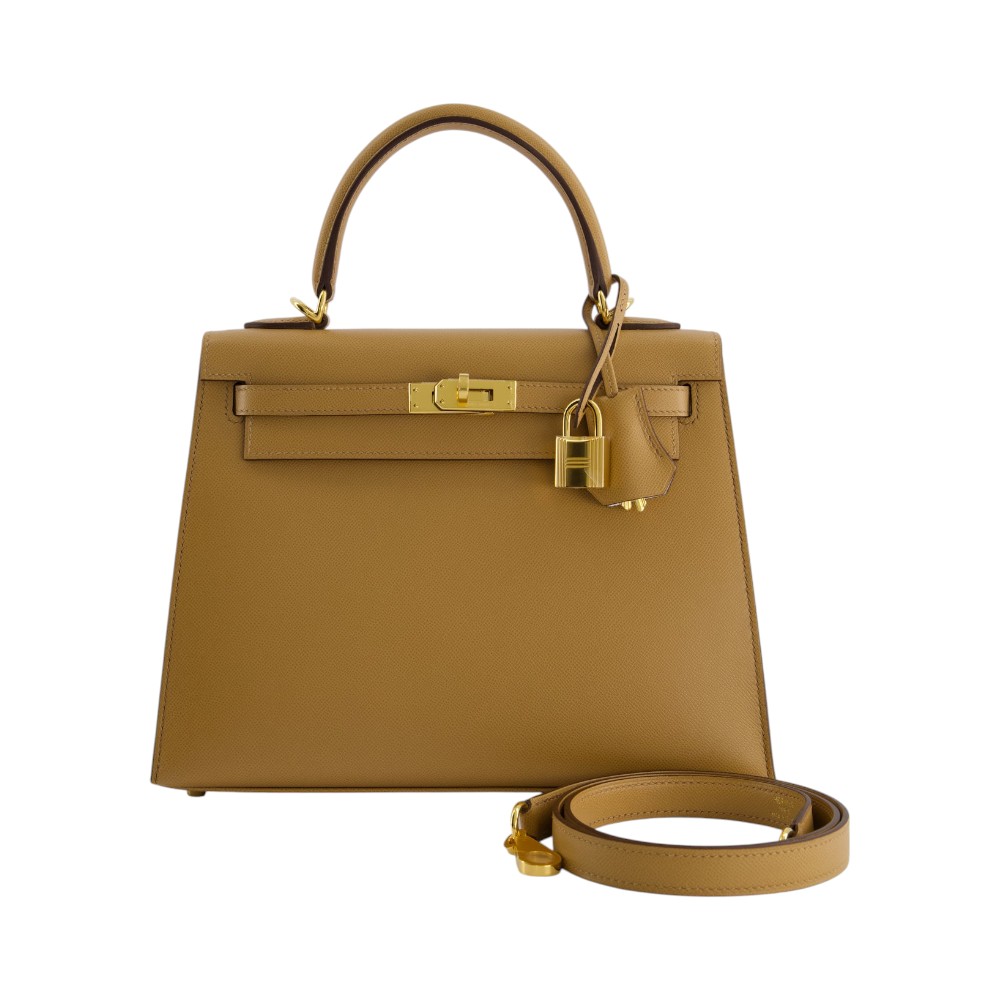 Hermès Kelly 25 Vert Biscuit / Blanc Madame Ghw K – voilà.id