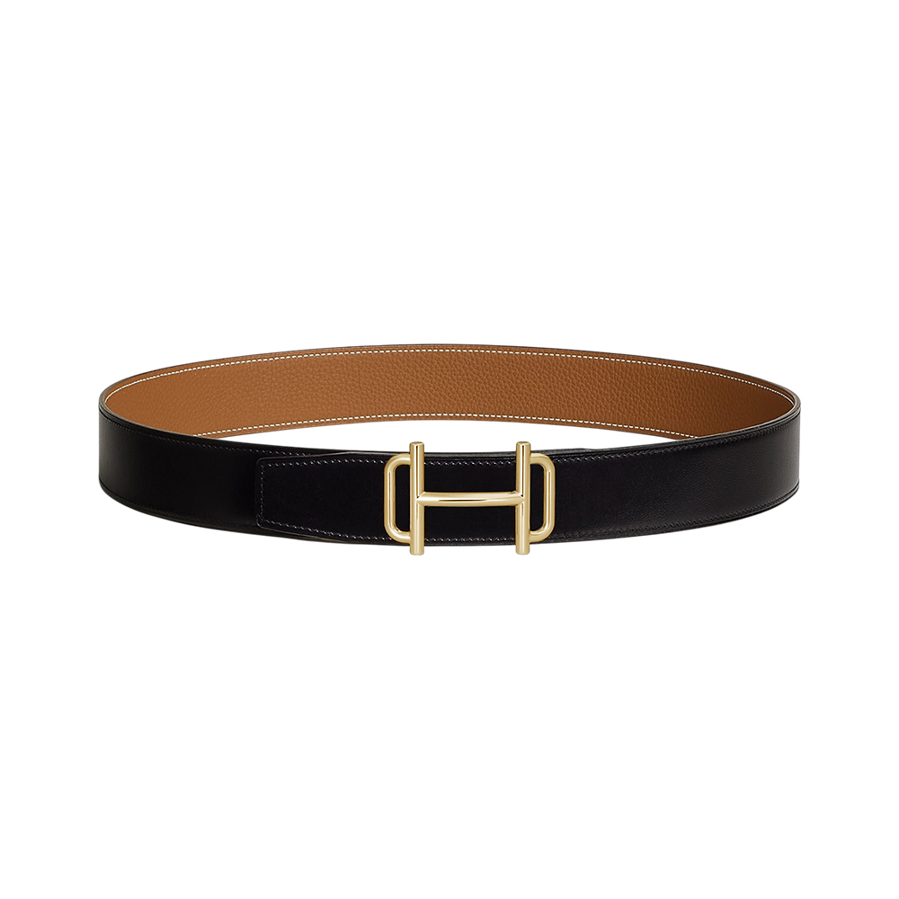 Hermès Royal Permabrass Buckle & Reversible Belt 38mm Togo Noir/Gold ...