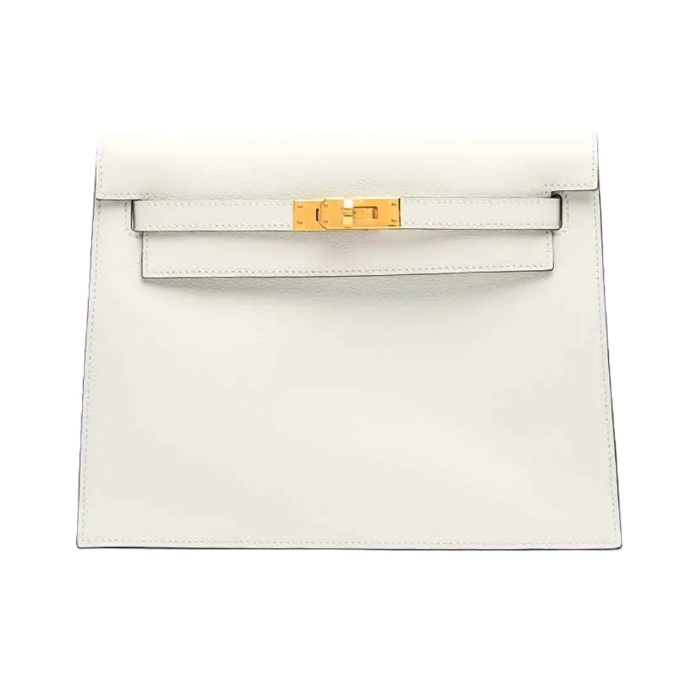 Hermès Kelly Danse Blanc Evercolor Ghw with Kraft Interior – voilà.id
