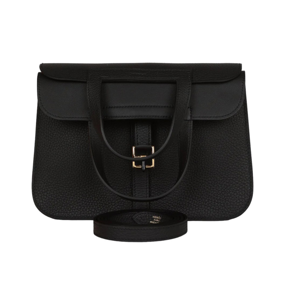 Hermès Mini Halzan Taurillon Clemence Black Ghw W – voilà.id