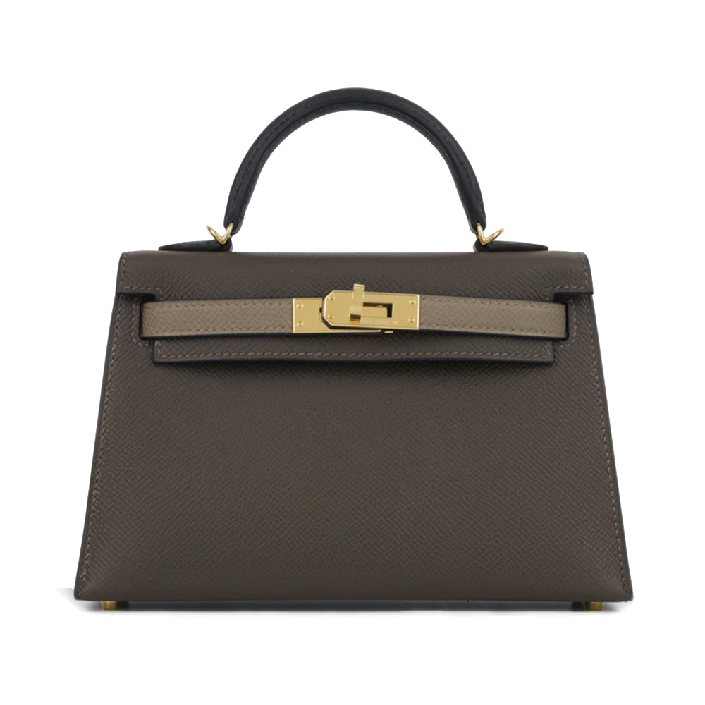 Hermès Kelly 20 Tricolor Ecorce/Etoupe/Black Epsom Ghw – voilà.id