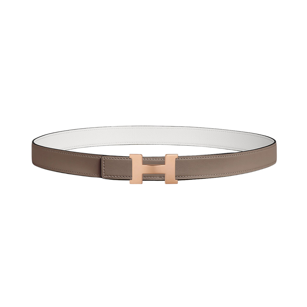 Hermès H Mini Constance Rosegold Buckle & Reversible Leather Strap 24 ...
