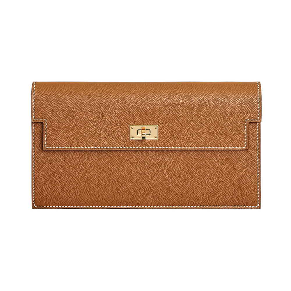 Hermès Kelly Pocket Madame Calfskin Long Wallet Gold – voilà.id