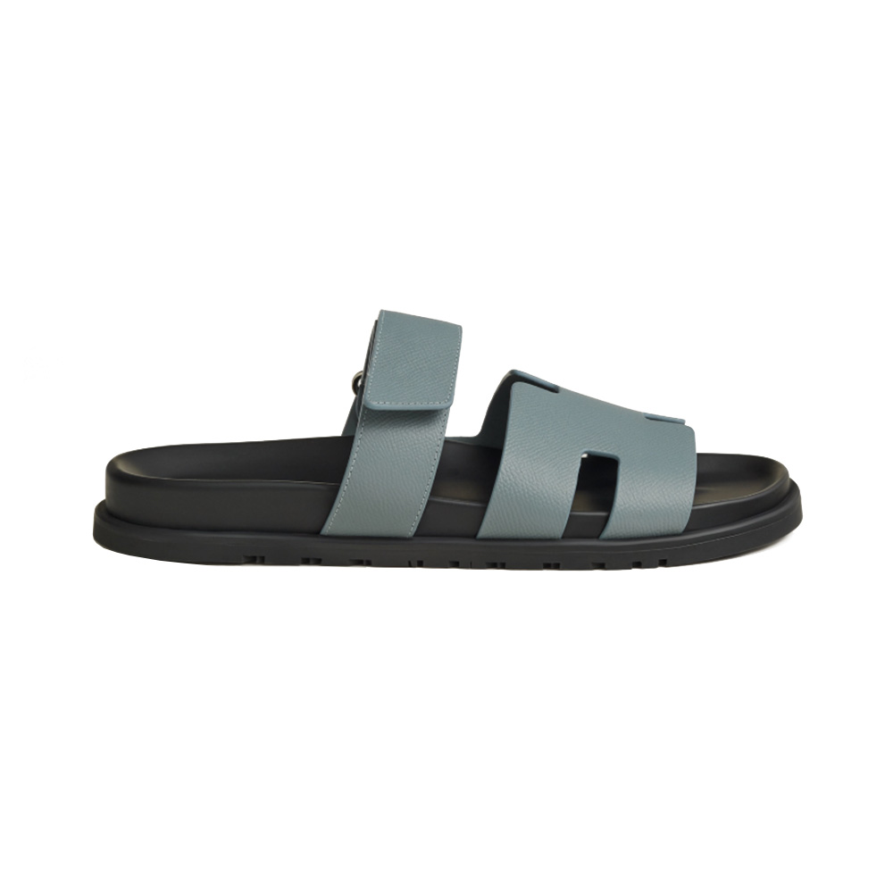 Hermès Chypre Epsom Sandals Bleu Tonnerre – voilà.id
