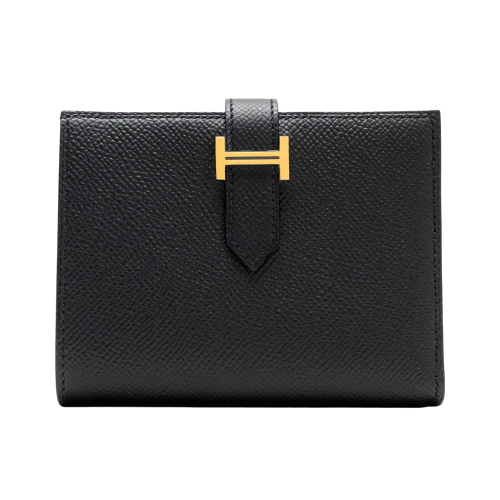 Hermès Bearn Compact Wallet Black Epsom Ghw – voilà.id