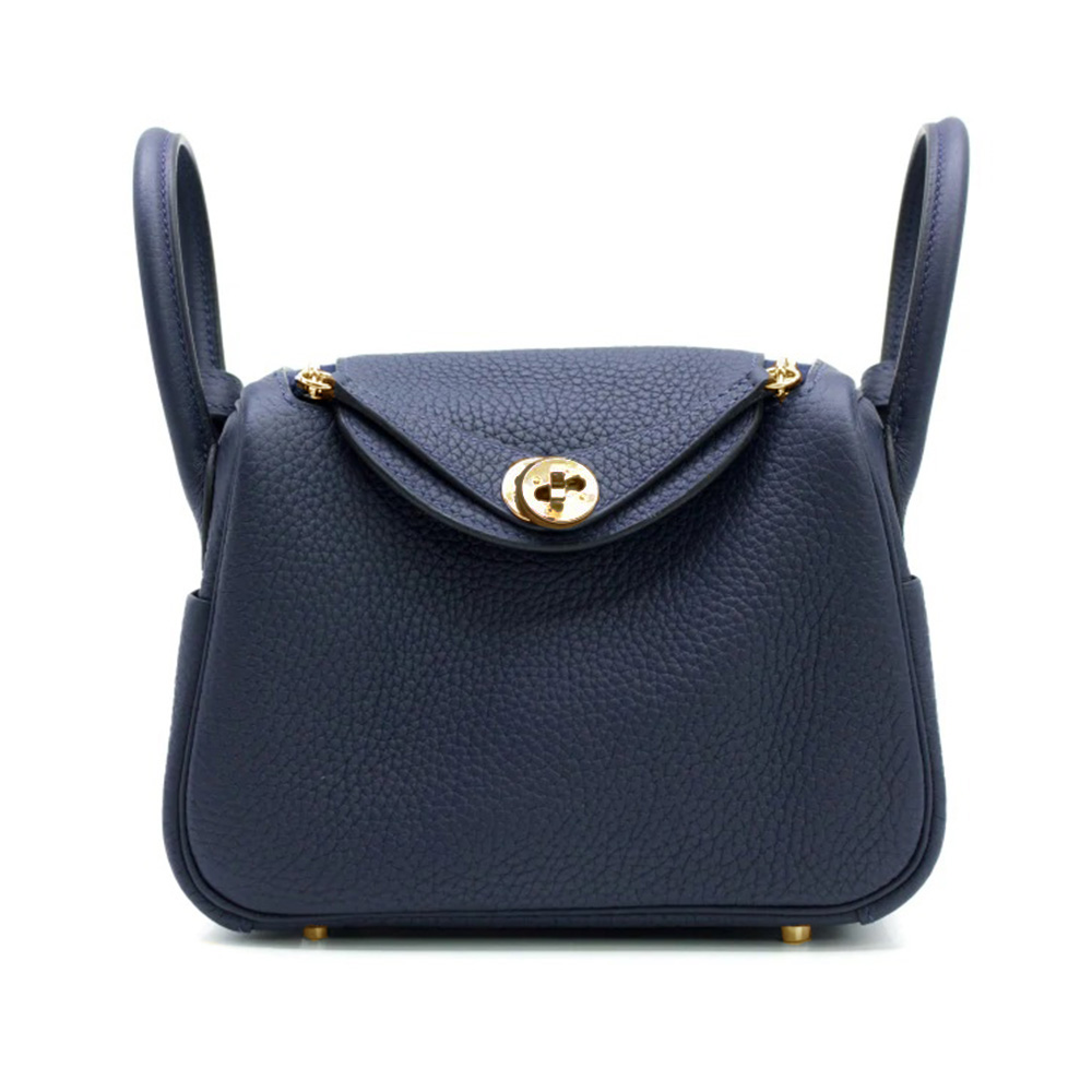 Hermès Mini Lindy Bleu Nuit Taurillon Clemence Ghw W – voilà.id