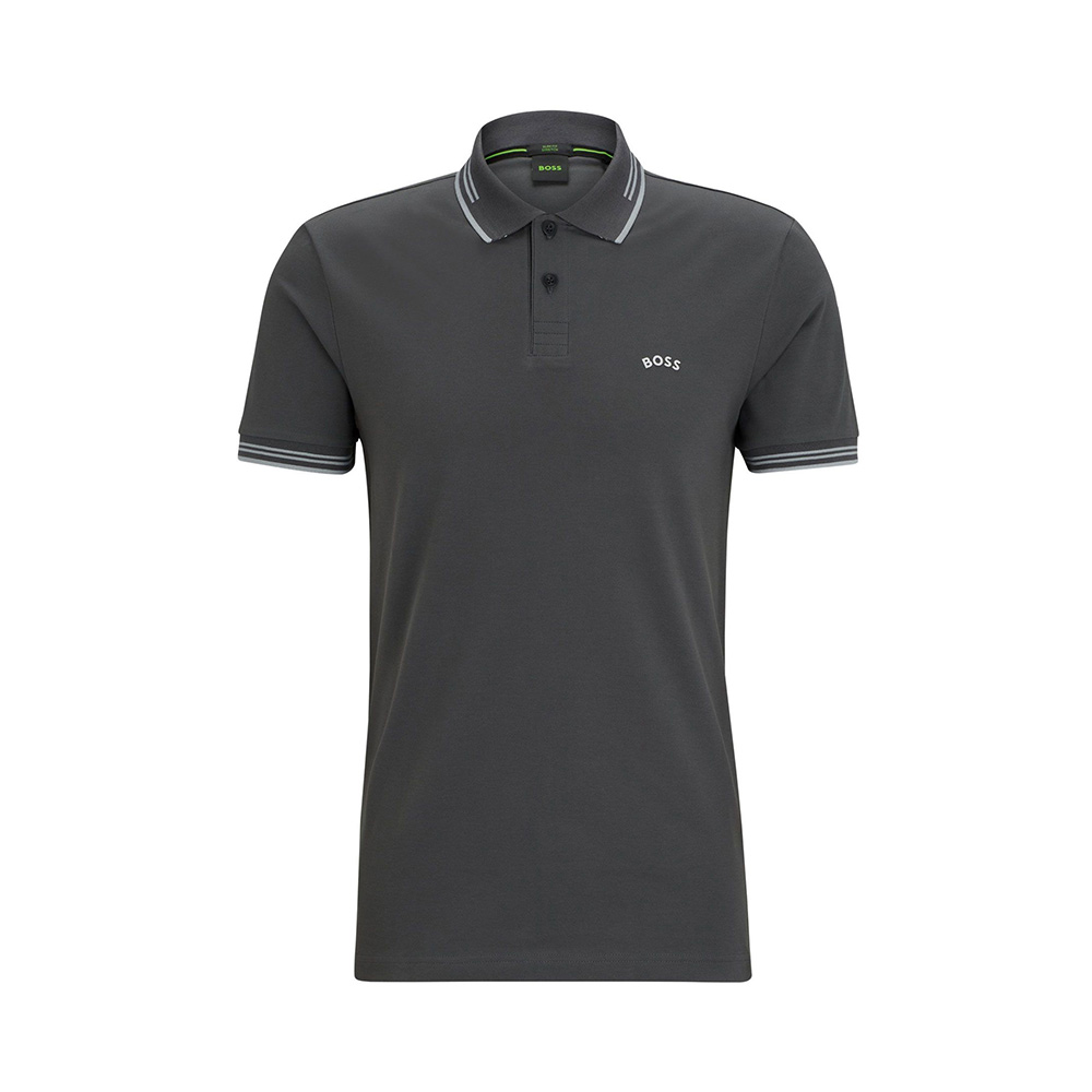 Hugo Boss Style Paul Curved Slim Fit Polo Shirt Grey/Light Grey – voilà.id