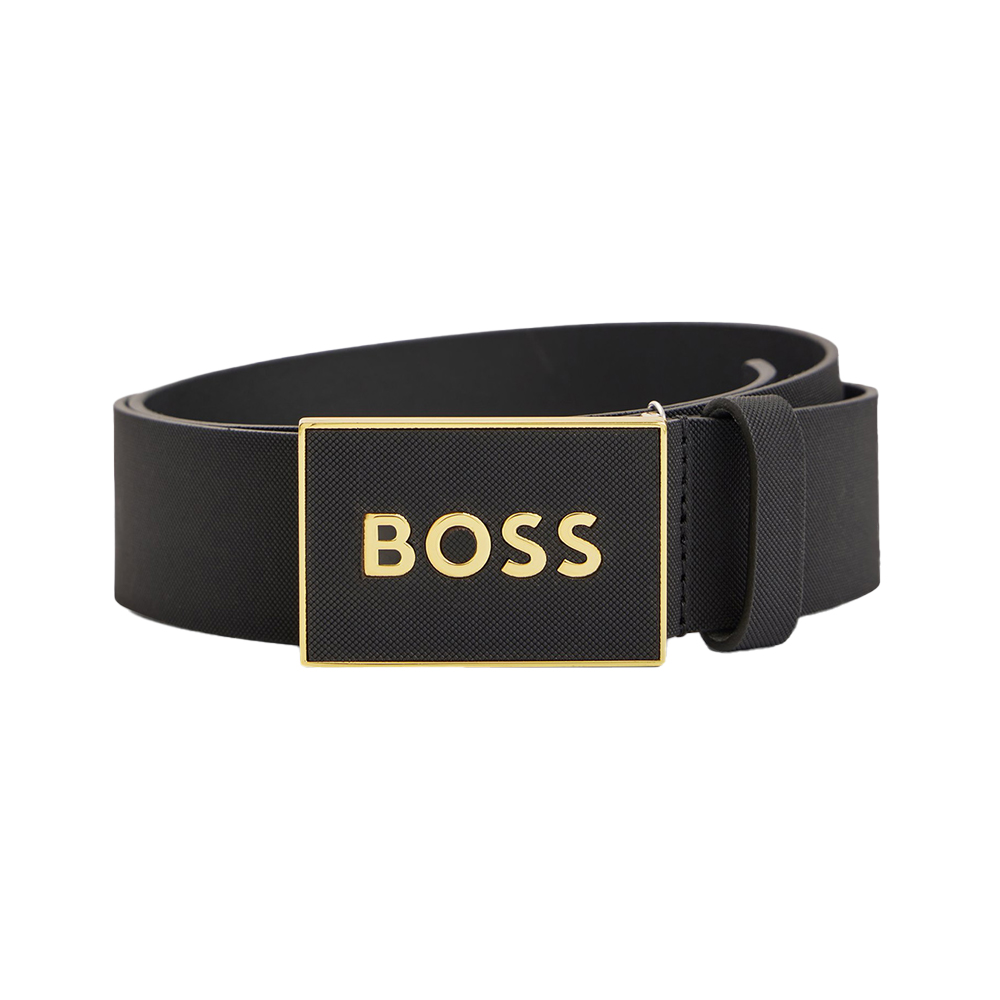 Hugo Boss Icon S1 with Plaque Matte Leather Belt 40mm Black – voilà.id