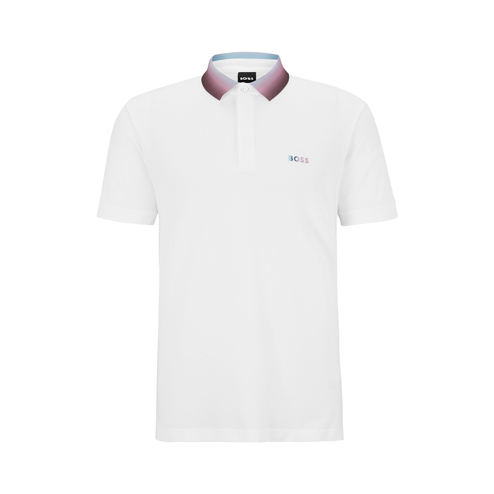 Hugo Boss Prout 36 Rainbow Collar Polo Shirt White – voilà.id