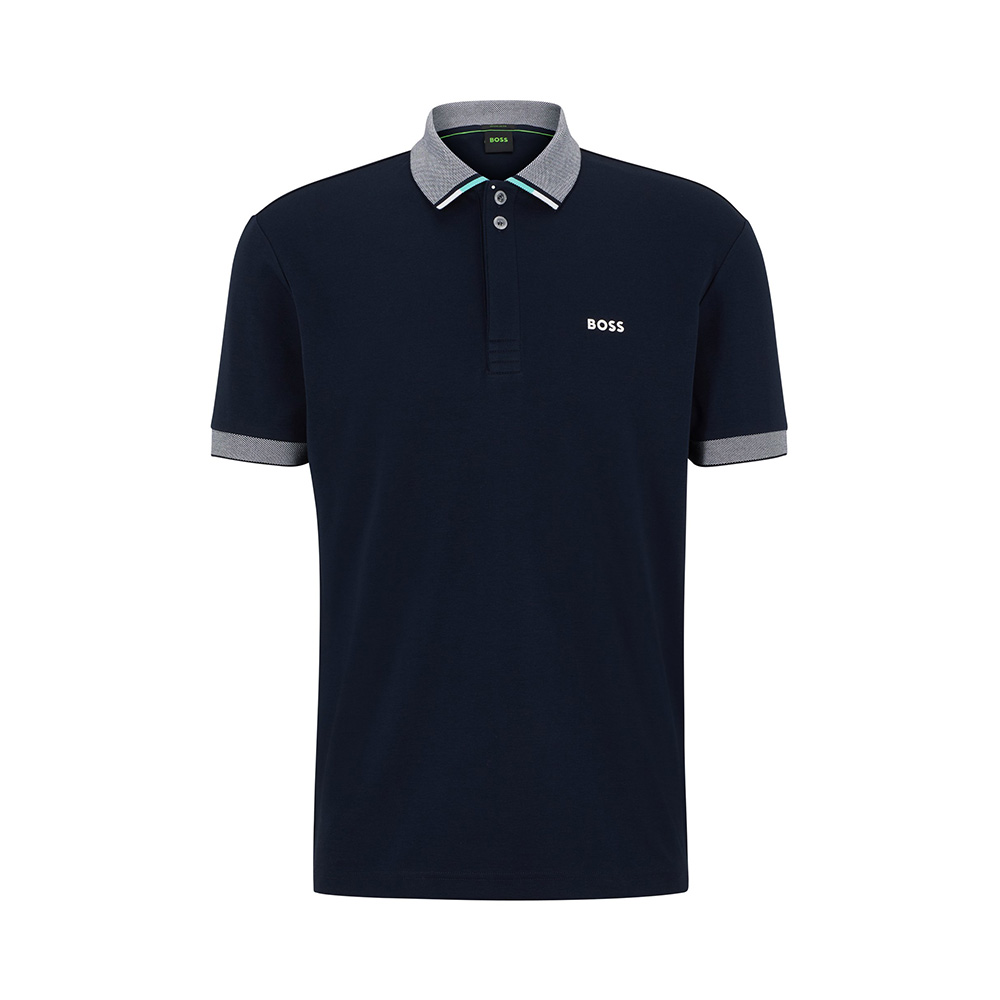 Hugo Boss Paddy 1 Structured Collar Polo Shirt Navy – voilà.id