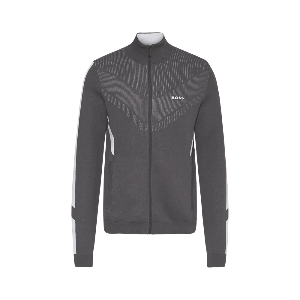 Hugo Boss Tennis Retro Knitwear Jacket Dark Grey – voilà.id