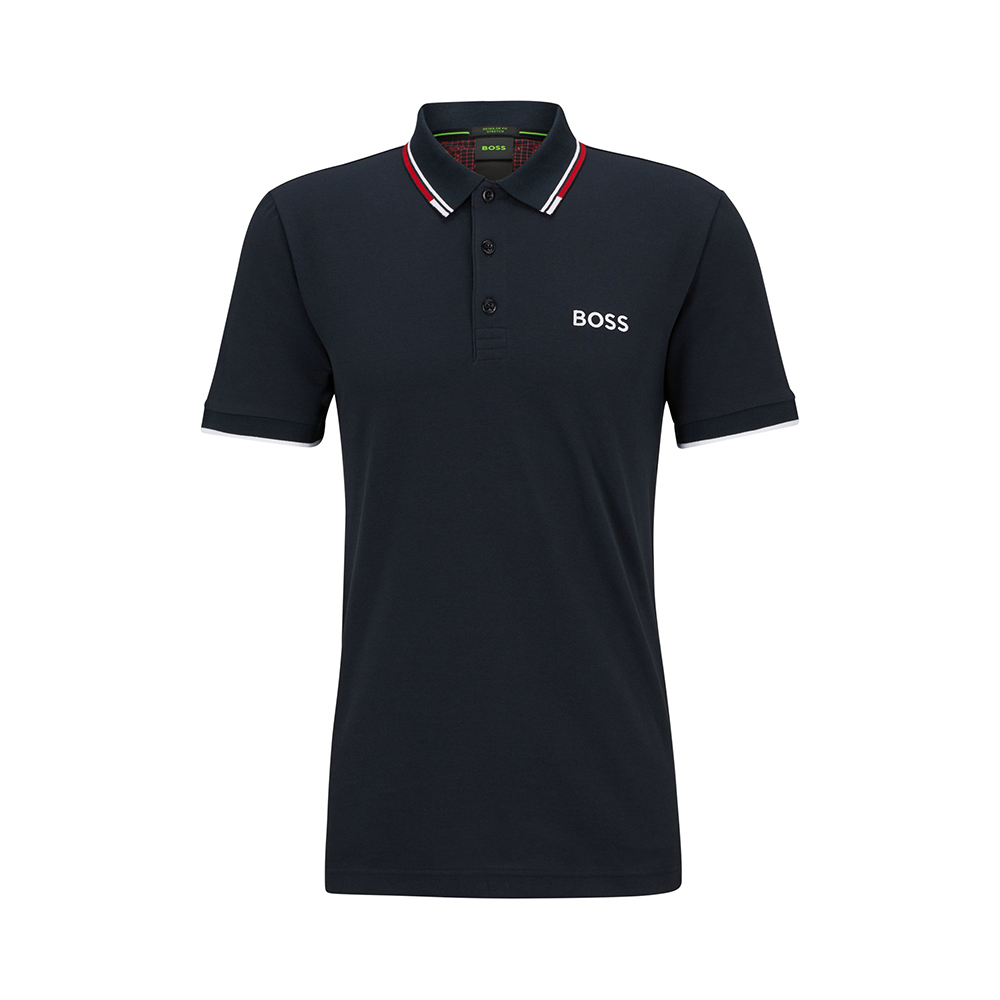 Hugo Boss Paddy Pro With Contrast Detail Polo Shirt Dark Blue Red