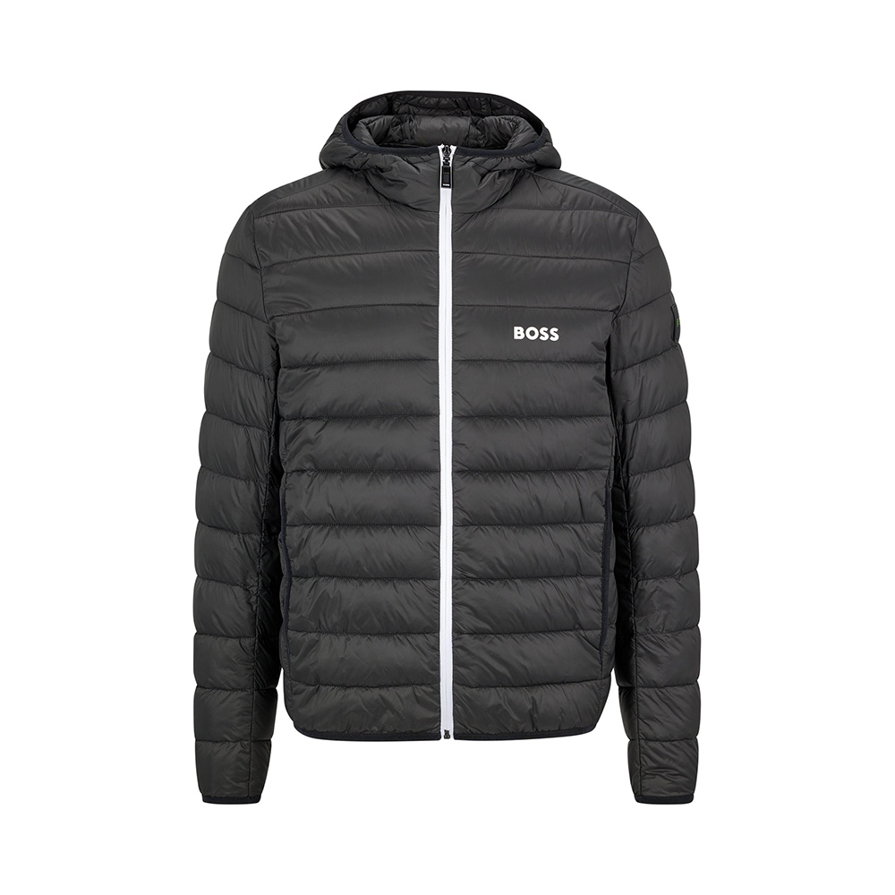 Hugo Boss J Thor Padded Hooded Jacket Black with Logo – voilà.id