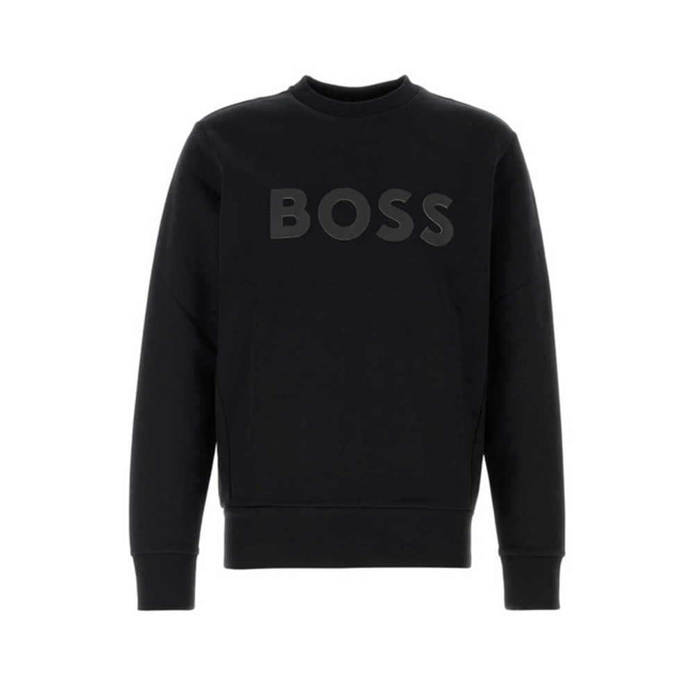 Hugo Boss Sandwich Logo Stretch Cotton Sweatshirt Black – voilà.id