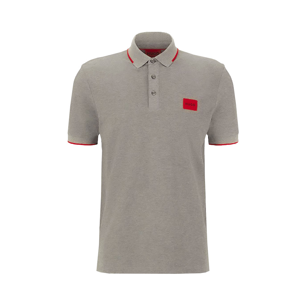 Hugo Boss Deresino Logo Patch Polo Shirt Light Grey – voilà.id
