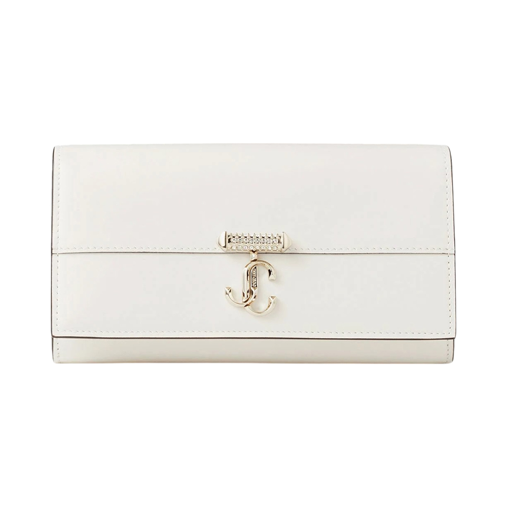 Jimmy Choo Avenue Wallet On Chain Pearl Strap Latte – voilà.id