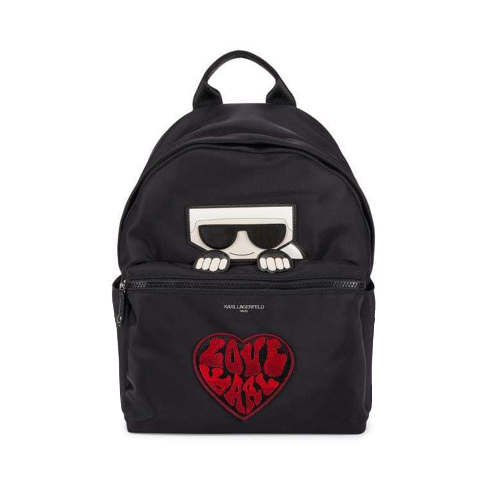 Karl Lagerfeld Paris Amour Signature Patch Backpack Black – voilà.id