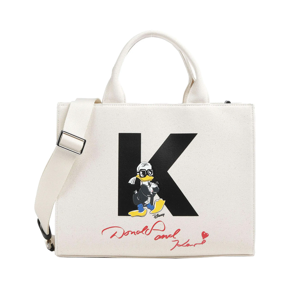 Karl Lagerfeld KL X Disney Donald Duck Medium Shopper Bag Canvas Black ...