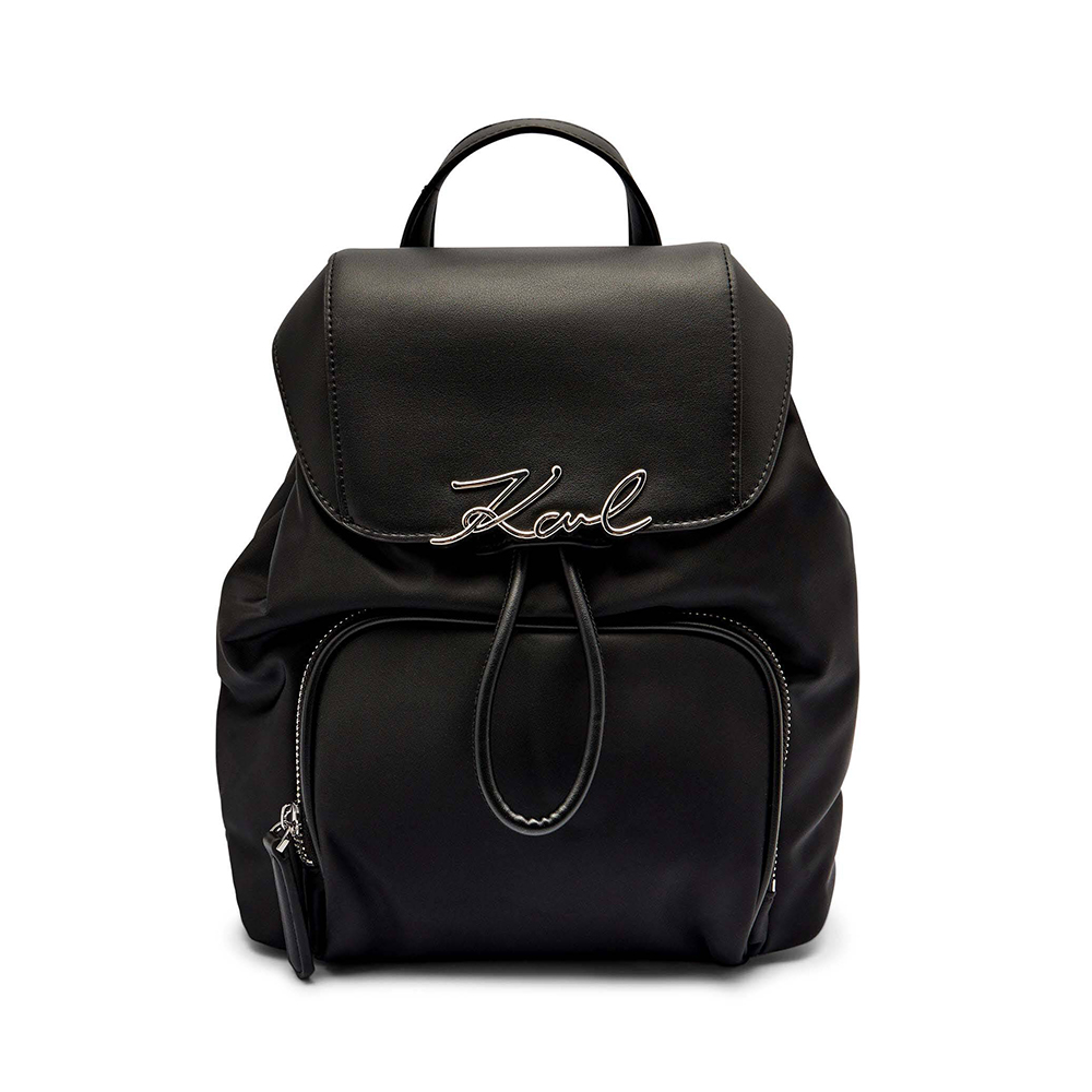 Karl Lagerfeld K/Signature Nylon Small Backpack Black Nickel – voilà.id