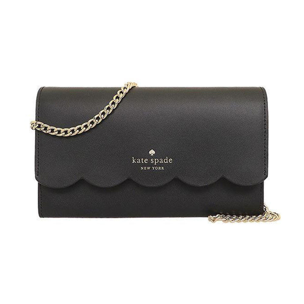 Kate Spade Gemma Smooth Leather Wallet On Chain Crossbody Black – voilà.id