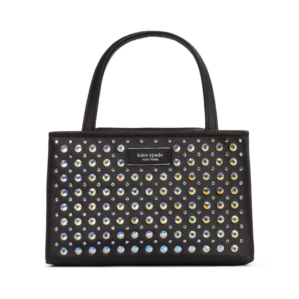 Kate Spade Sam Icon Crystal Embellished Mini Tote Black – voilà.id