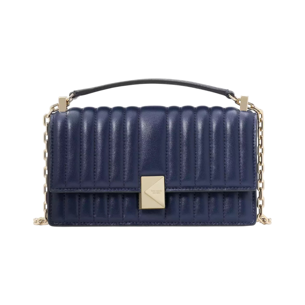 Kate Spade Deco Quilted Mini Flap Chain Crossbody Bag Parisian Navy ...