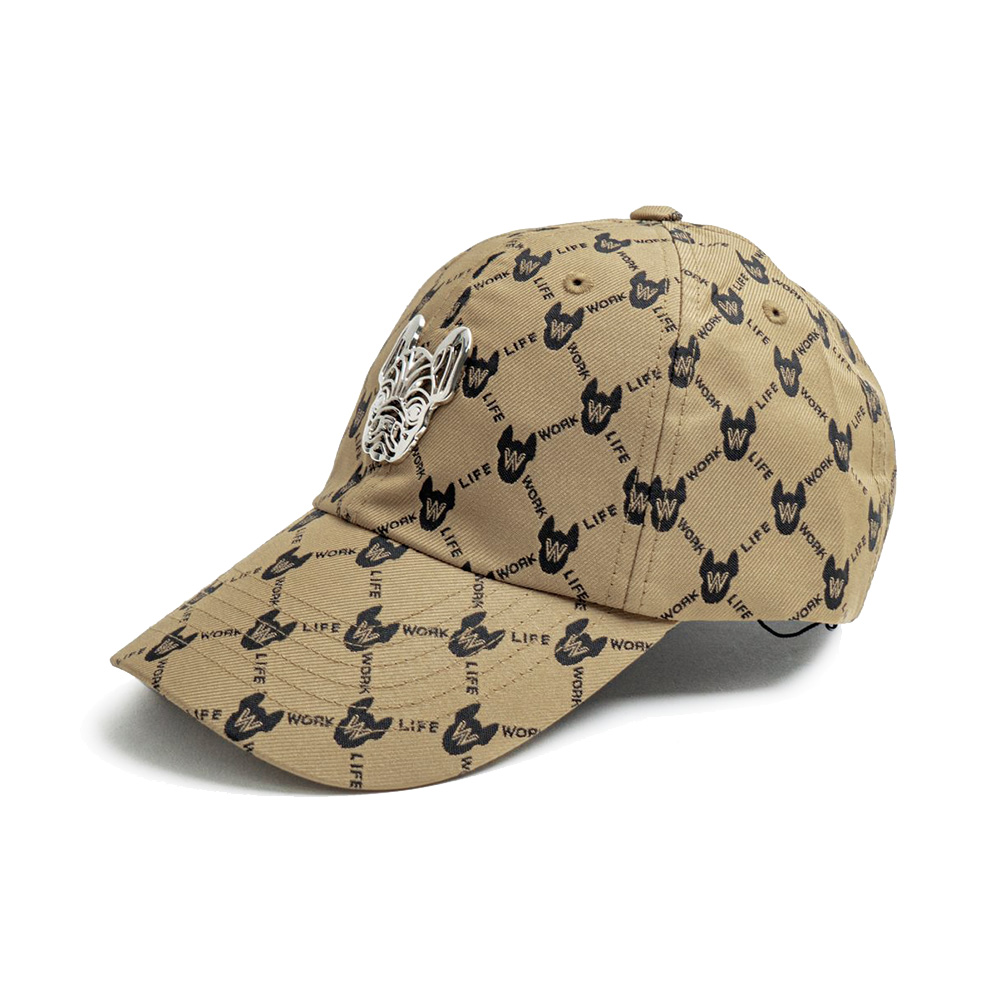 Lifework Radog Monogram Jacquard Structured Ball Cap Beige Brown – voilà.id
