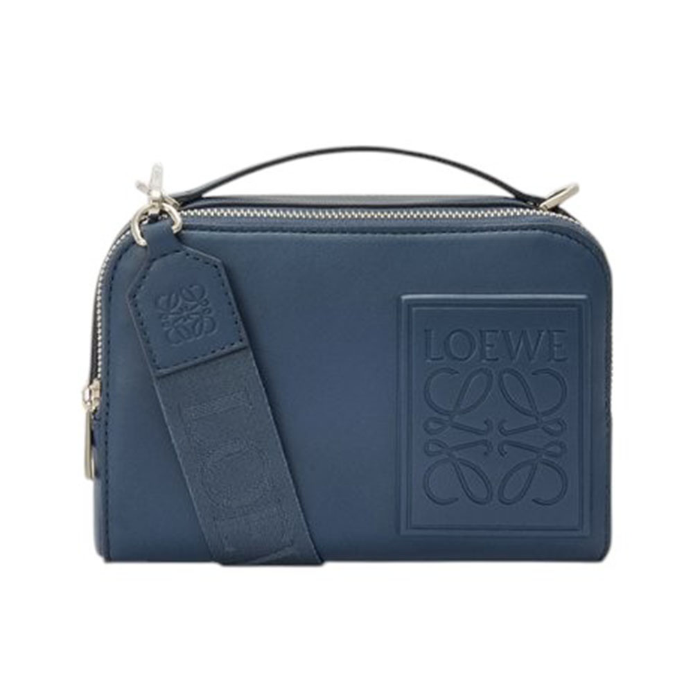 Loewe Mini Crossbody Camera Bag in Satin Calfskin Blue – voilà.id
